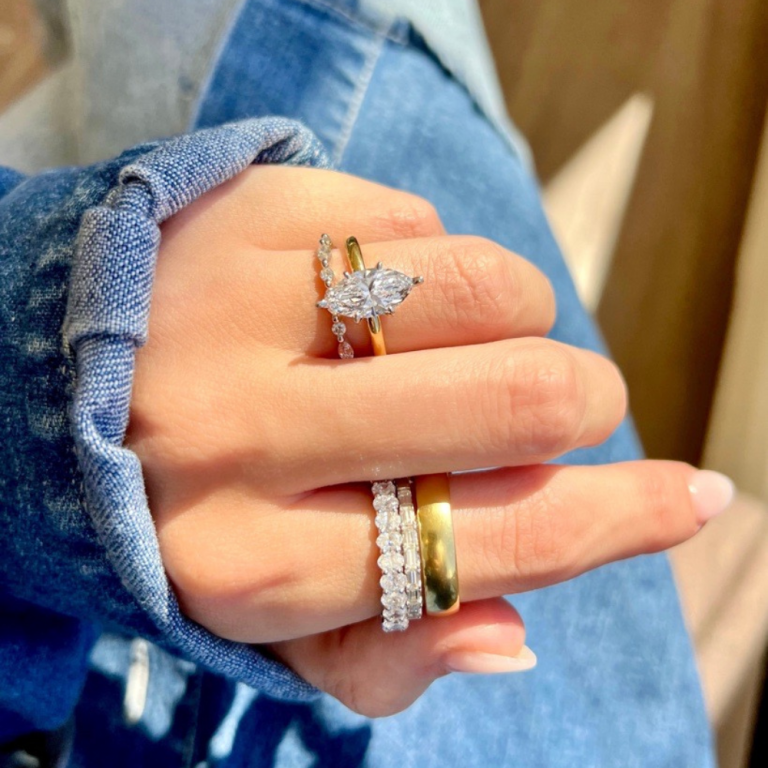 How to Pair a Marquise Engagement Ring with a Wedding Band