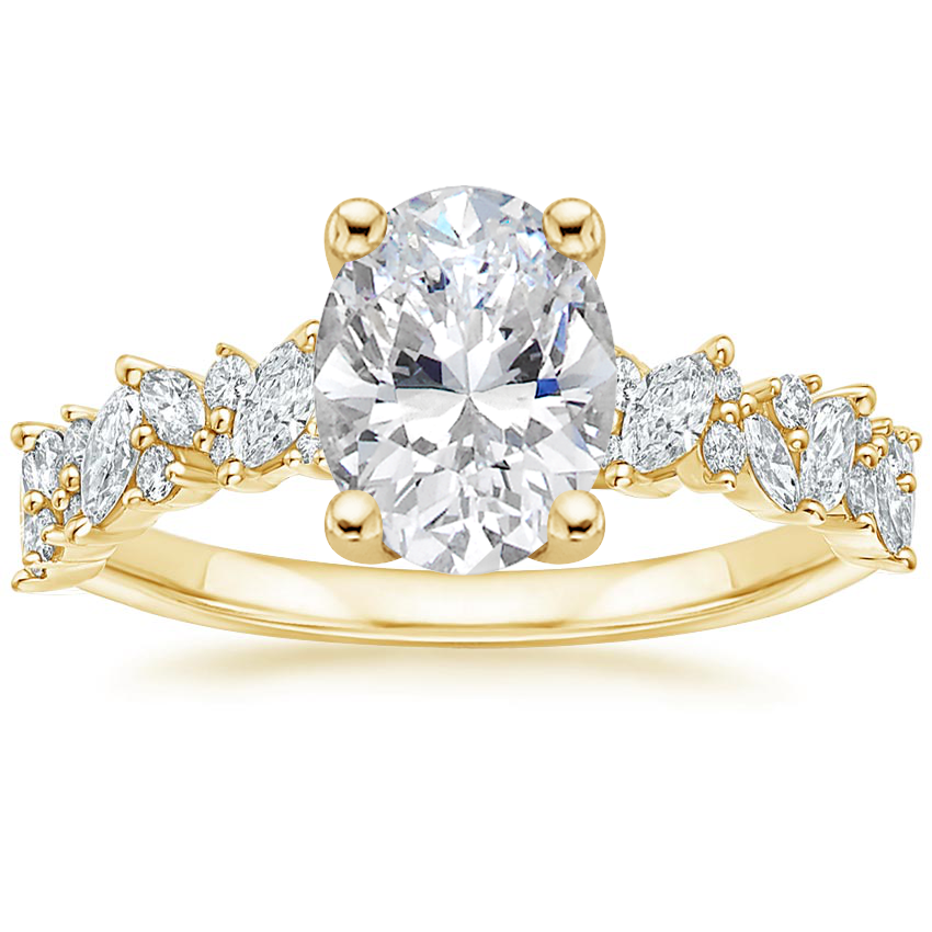 18K Yellow Gold Marianne Diamond Ring with Olivetta Diamond Ring ...
