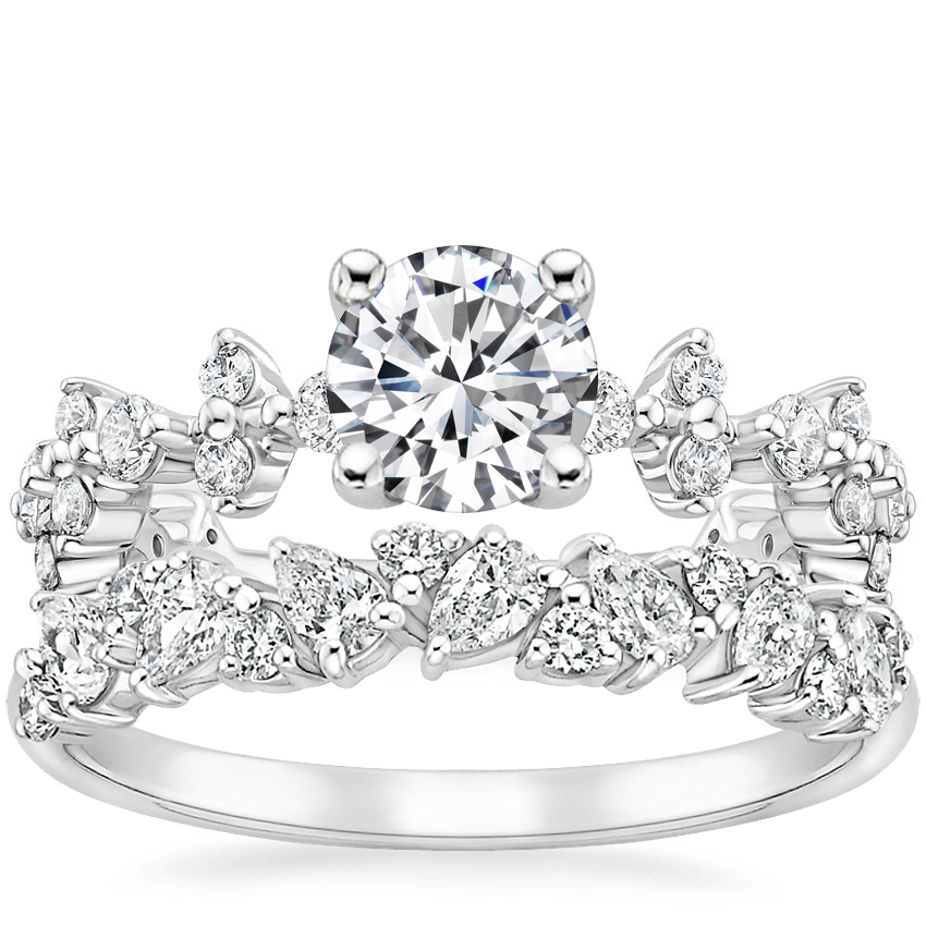 18K White Gold Reflection Diamond Ring with Olivetta Diamond Ring ...