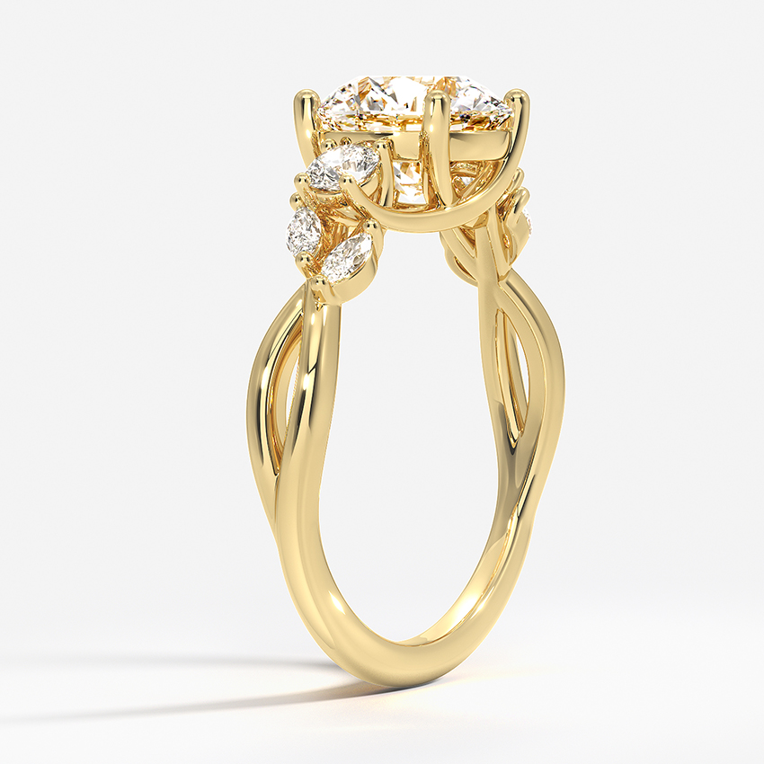 Yellow Gold Three Stone Engagement Rings | Brilliant Earth