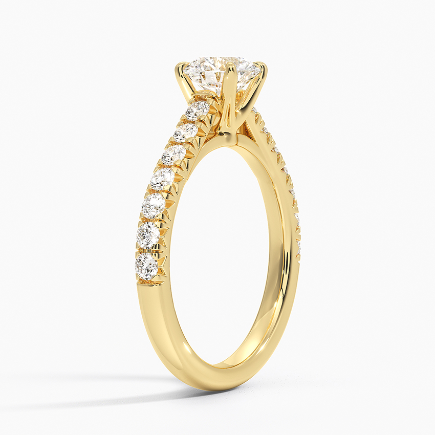 18K Yellow Gold Sienna Half Coverage Diamond Ring