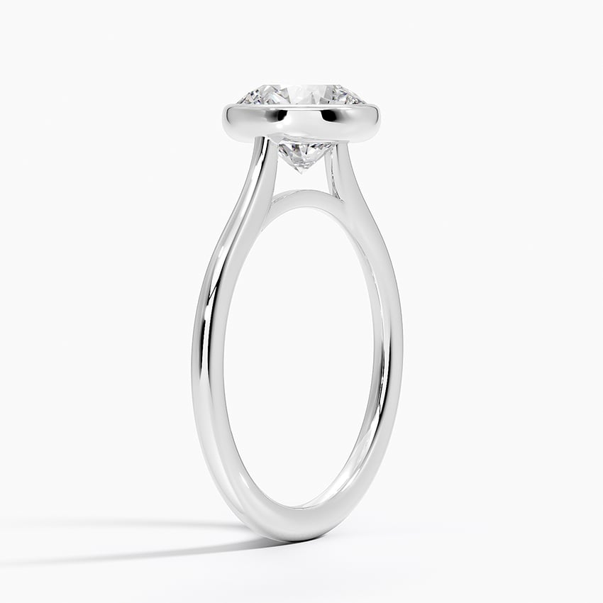 18K White Gold Petite Luna Bezel Ring