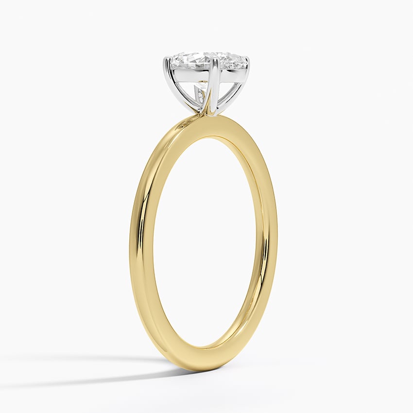 Platinum Mixed Metal Perfect Fit Solitaire Ring in 18K Yellow Gold ...