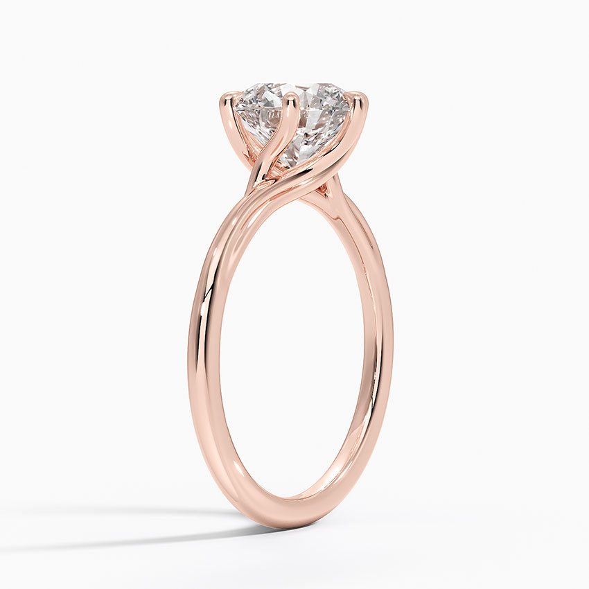 14K Rose Gold Delilah Twist Solitaire Ring