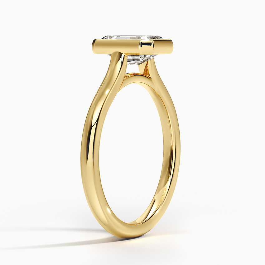 Luna Hidden Halo Diamond Engagement Ring in 18K Yellow Gold | Brilliant ...