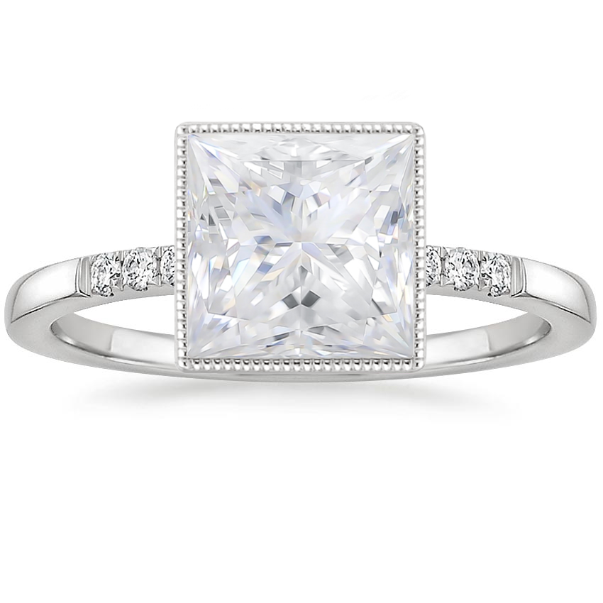 Moissanite Imogen Diamond Ring in 18K White Gold