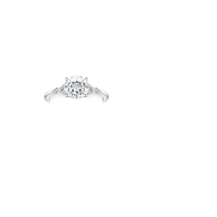 Moissanite Nadia Diamond Ring in 18K White Gold