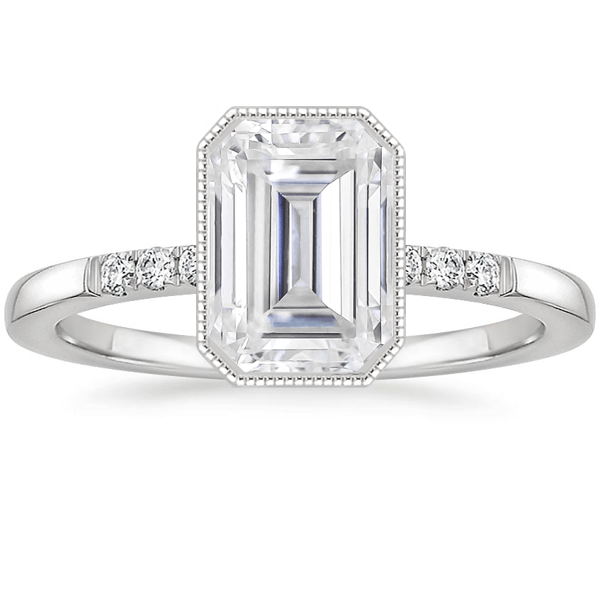 Moissanite Imogen Diamond Ring in 18K White Gold