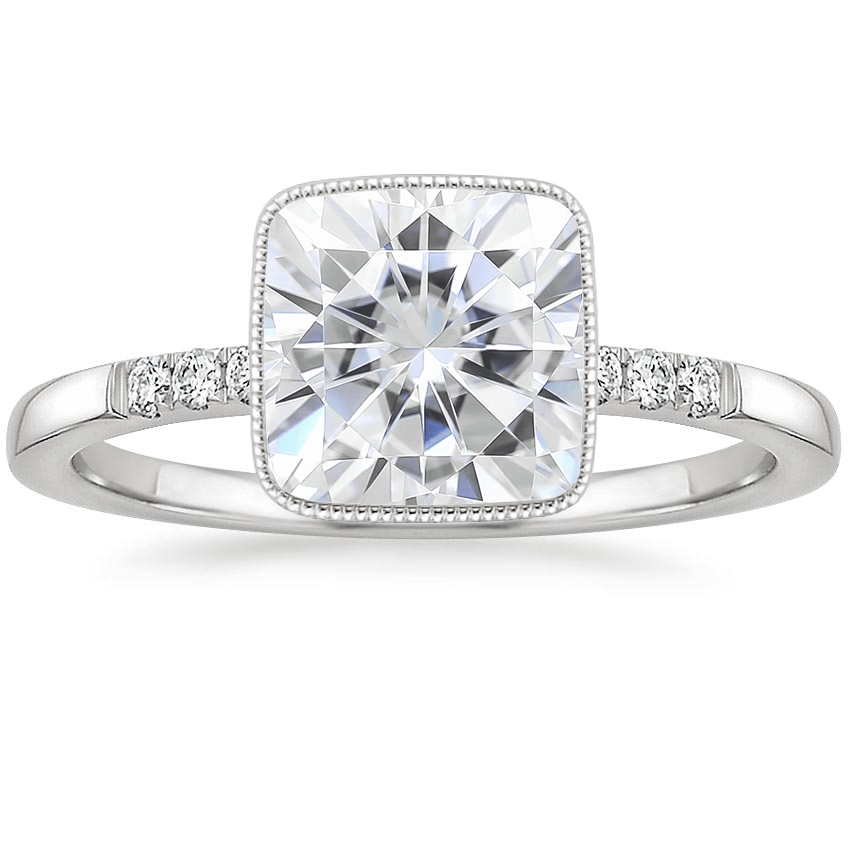 Moissanite Imogen Diamond Ring in 18K White Gold
