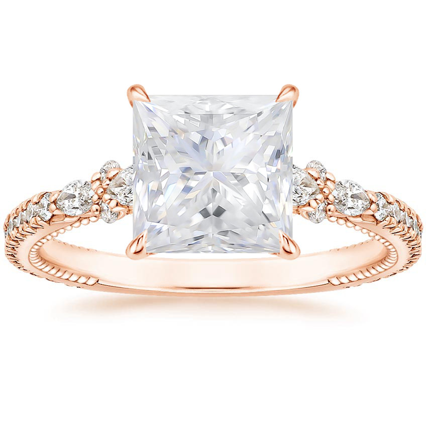 Moissanite Primrose Diamond Ring in 14K Rose Gold