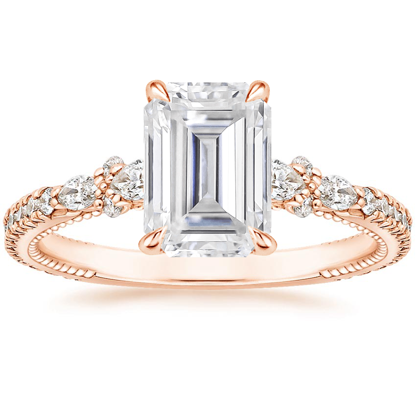 Moissanite Primrose Diamond Ring in 14K Rose Gold