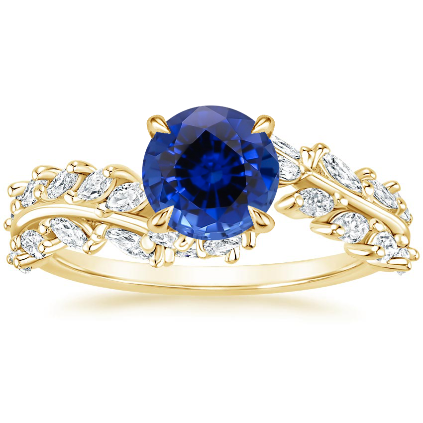 Sapphire Winding Ivy Diamond Ring (3/4 ct. tw.) in 18K Yellow Gold