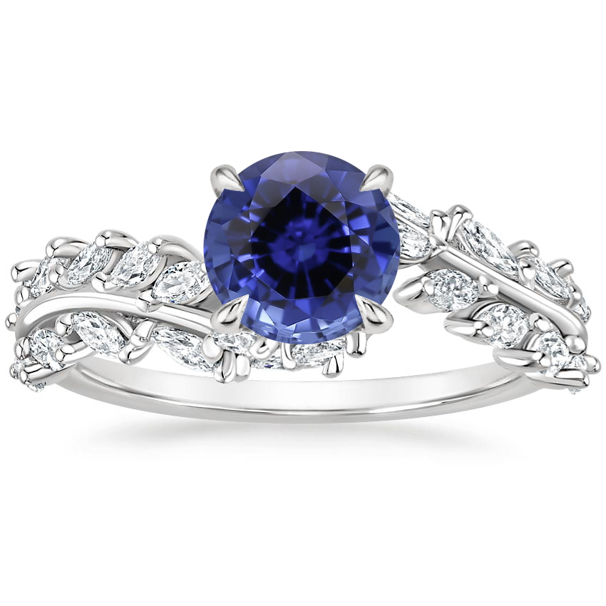 Sapphire Winding Ivy Diamond Ring (3/4 ct. tw.) in Platinum