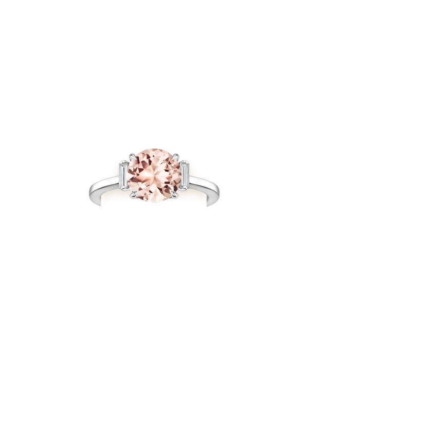 Morganite Piper Diamond Ring in 18K White Gold