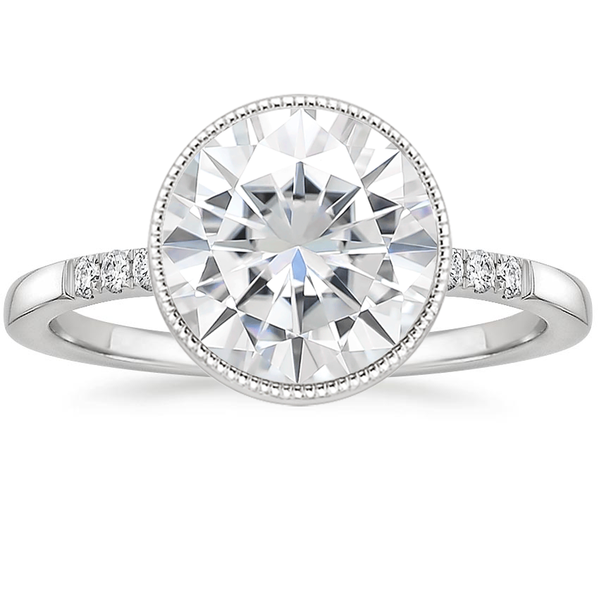 Moissanite Imogen Diamond Ring in 18K White Gold