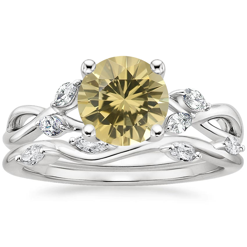 18K White Gold Willow Diamond Ring 1 8 ct. tw. with Winding Willow Diamond Ring 1 8 ct. tw