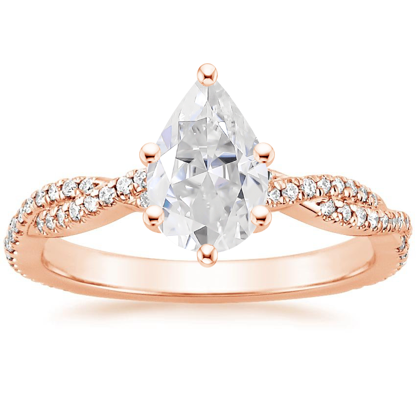 Moissanite Petite Luxe Twisted Vine Diamond Ring (1/4 ct. tw.) in 14K ...