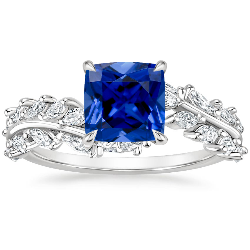 Sapphire Winding Ivy Diamond Ring (3/4 ct. tw.) in Platinum