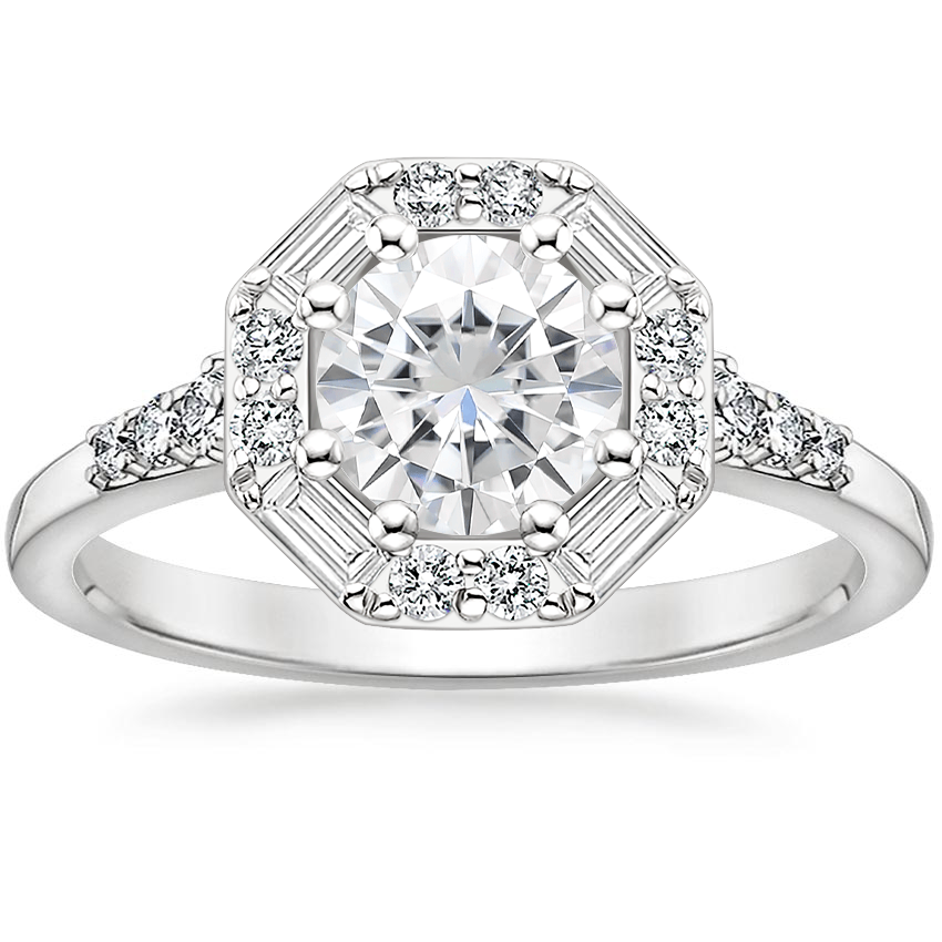 Moissanite Octavia Diamond Ring (1/3 ct. tw.) in 18K White Gold