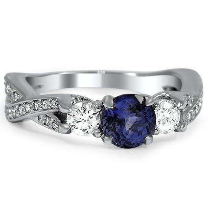 Custom Three Stone Twisted Vine Ring | Brilliant Earth