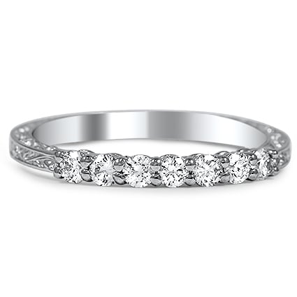Custom Scroll Engraved Diamond Wedding Ring | Brilliant Earth