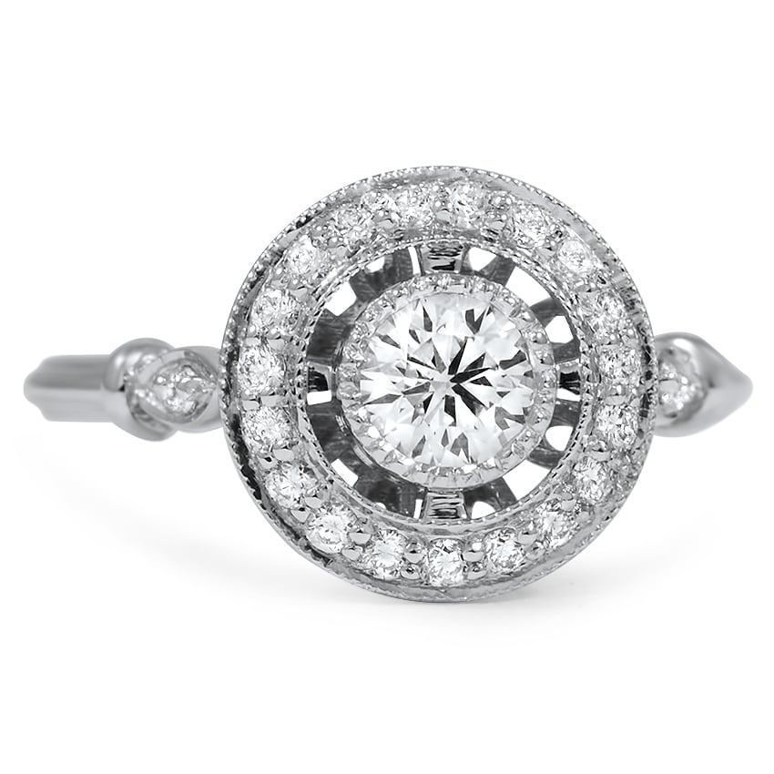 Custom Bezel Set Vintage Halo Diamond Ring | Brilliant Earth