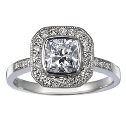 Custom Fancy Bezel Halo with Pierced Gallery | Brilliant Earth