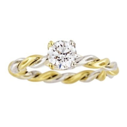 Custom Twisted Two Tone Solitaire Ring | Brilliant Earth