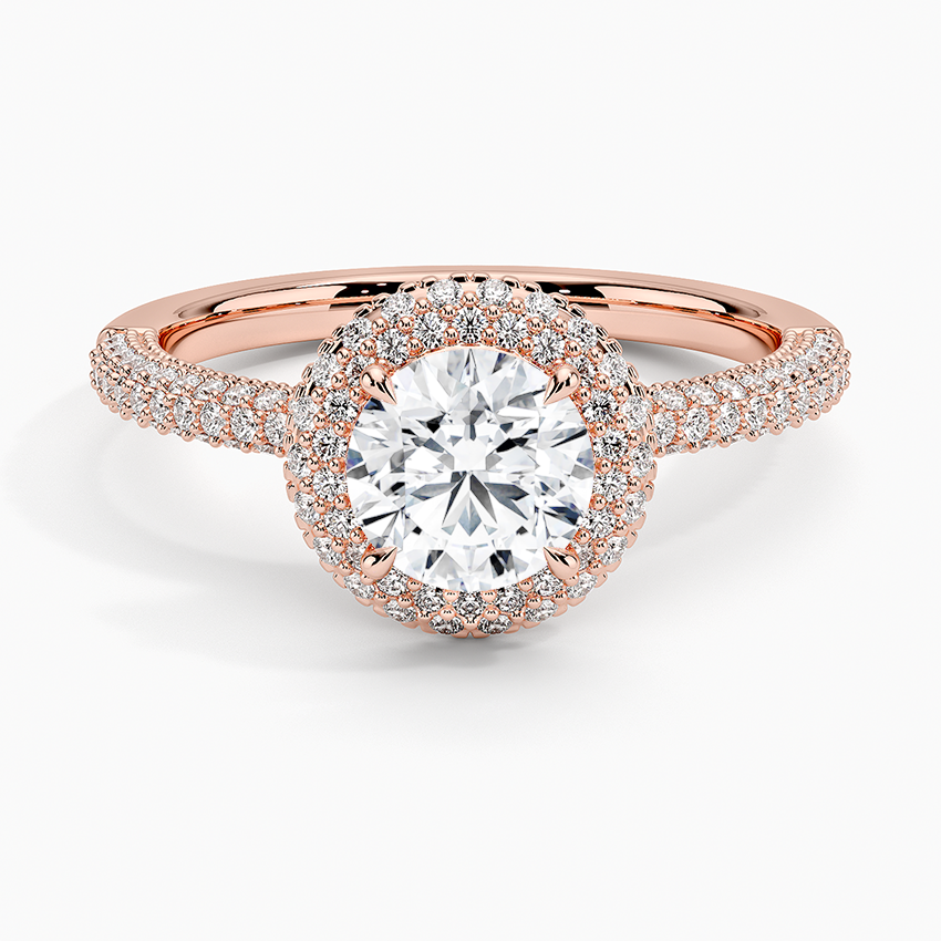 18K Yellow Gold Valencia Halo Diamond Ring (1/2 ct. tw.)