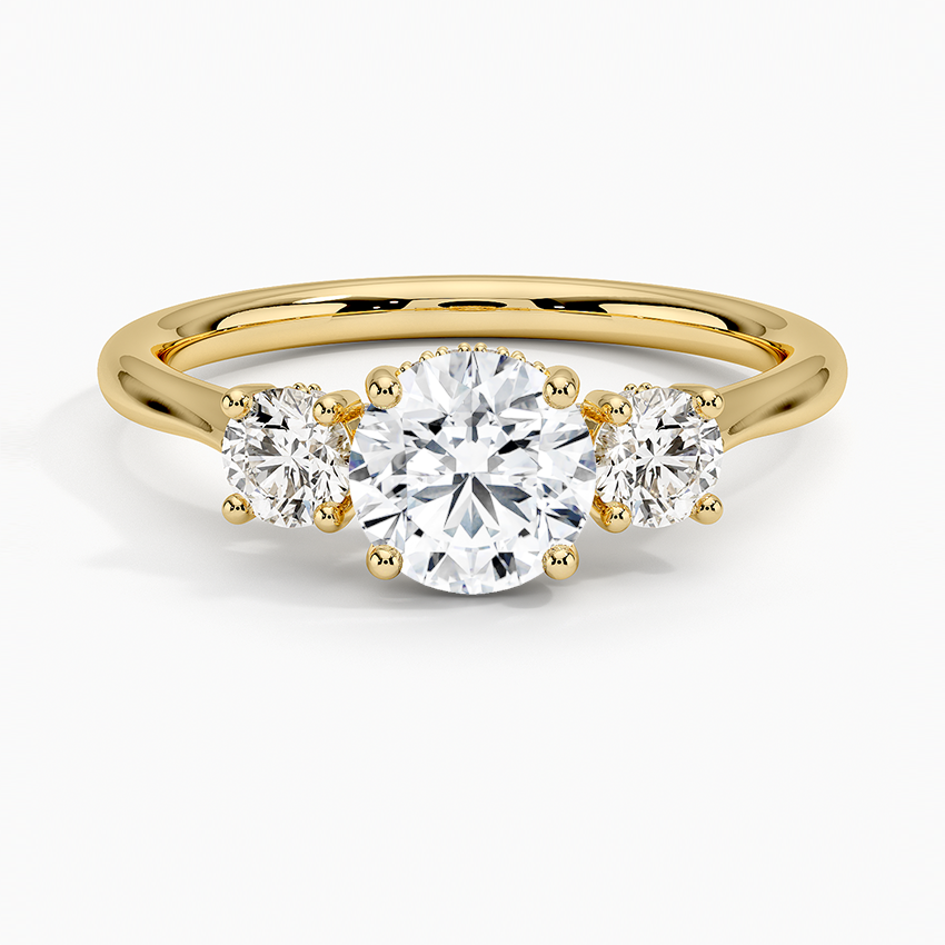 Pear Three Stone Hidden Halo Diamond Ring