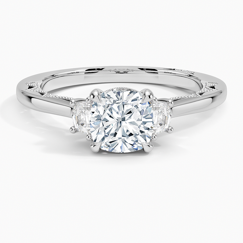 Tacori Lunetta Crescent Three Stone Diamond Ring