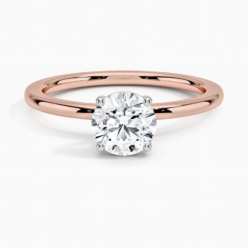 14K Rose Gold Mixed Metal Perfect Fit Solitaire Ring