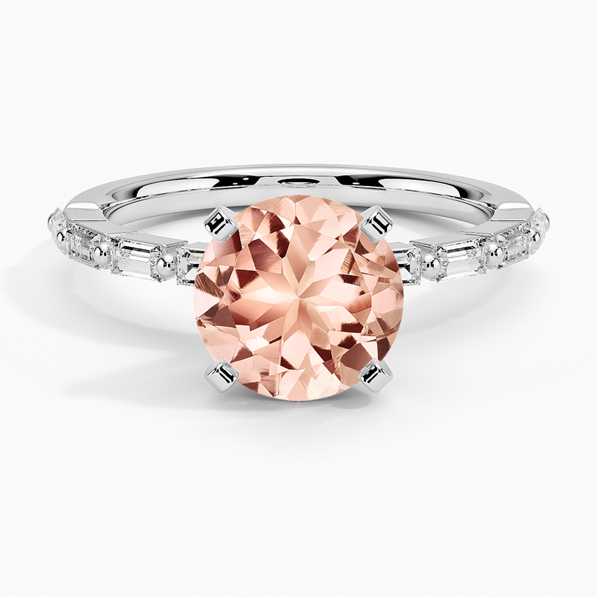 Morganite Dominique Diamond Ring (1/3 ct. tw.) in 18K White Gold