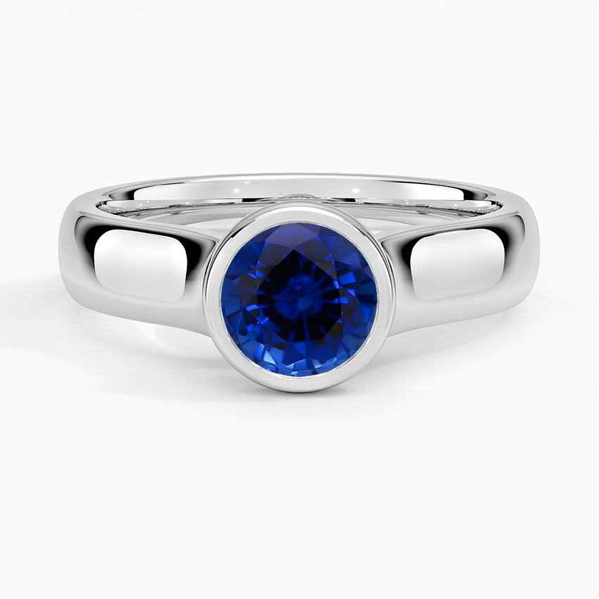 Sapphire Luna 4mm Bezel Ring in Platinum | Brilliant Earth