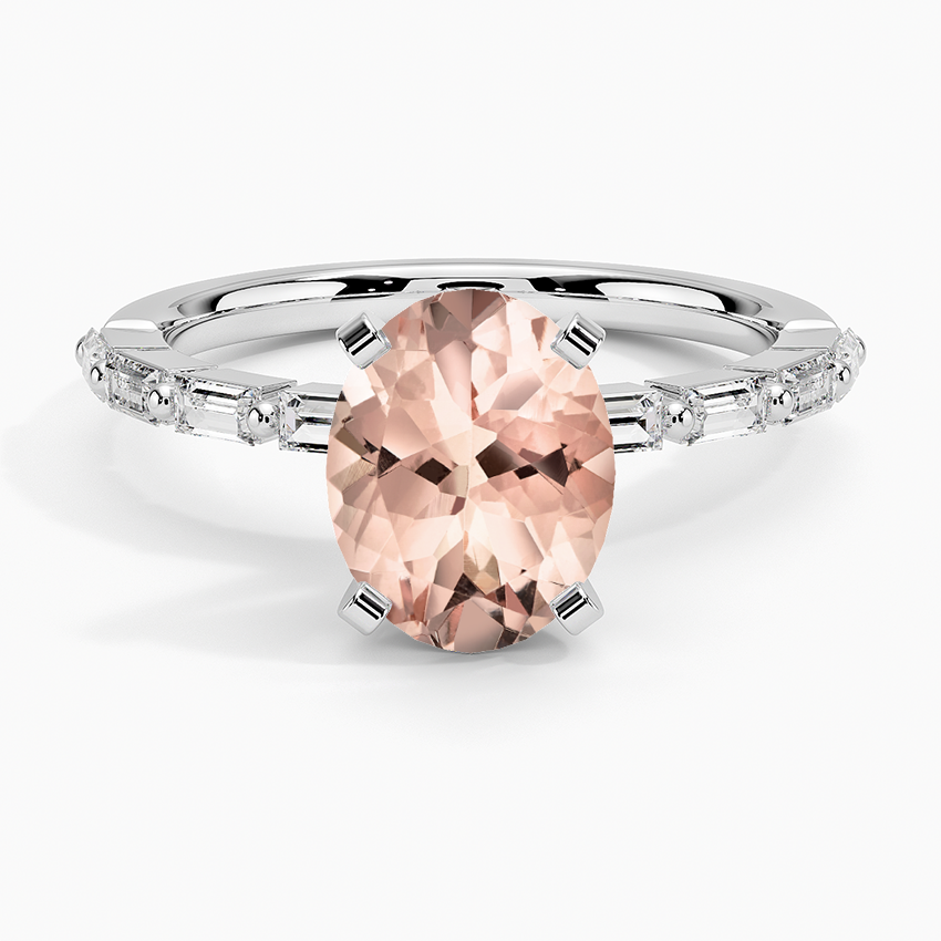 Morganite Dominique Diamond Ring (1/3 ct. tw.) in 18K White Gold