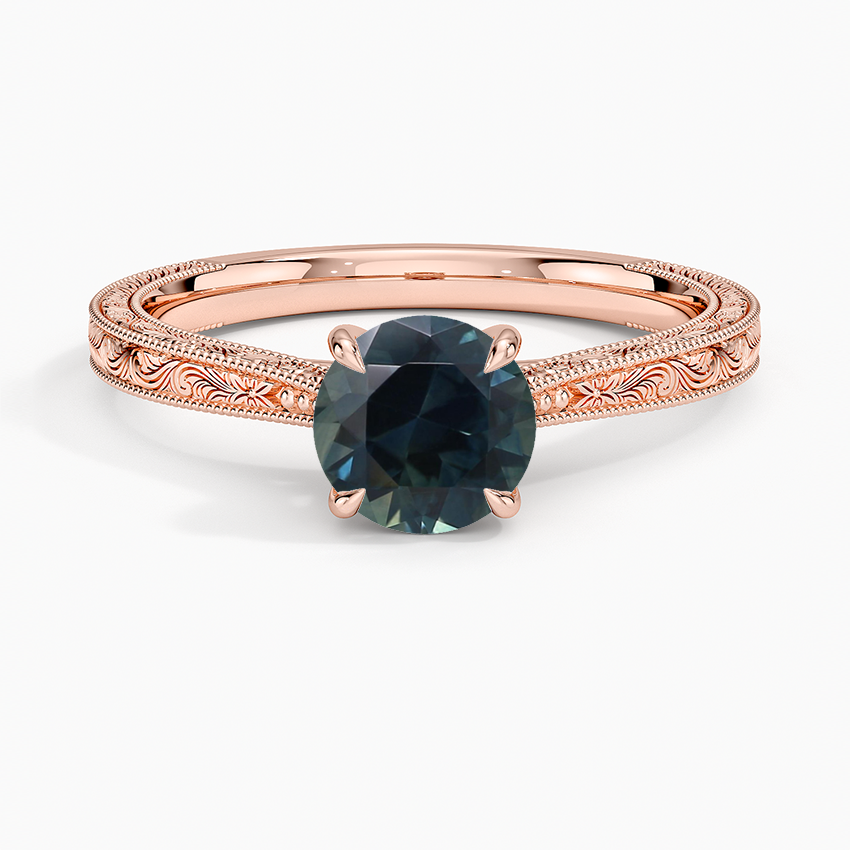 Sapphire Elsie Engraved Ring in 14K Rose Gold | Brilliant Earth