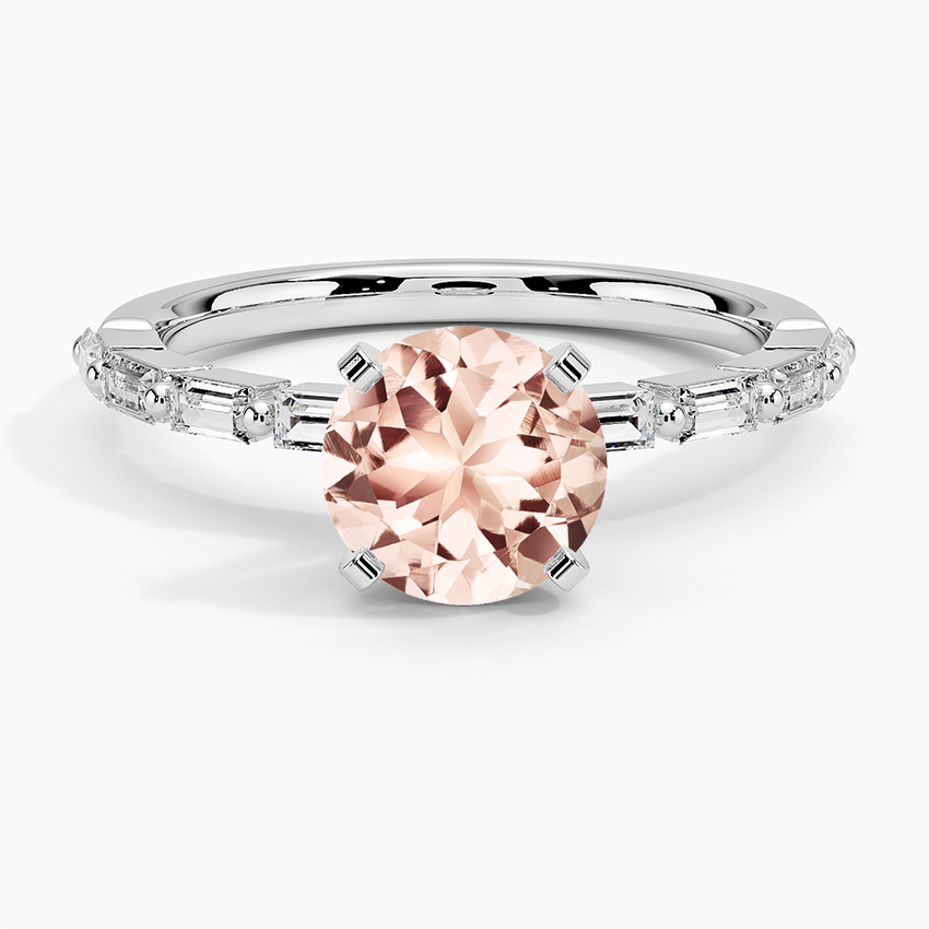 Morganite Dominique Diamond Ring (1/3 ct. tw.) in 18K White Gold