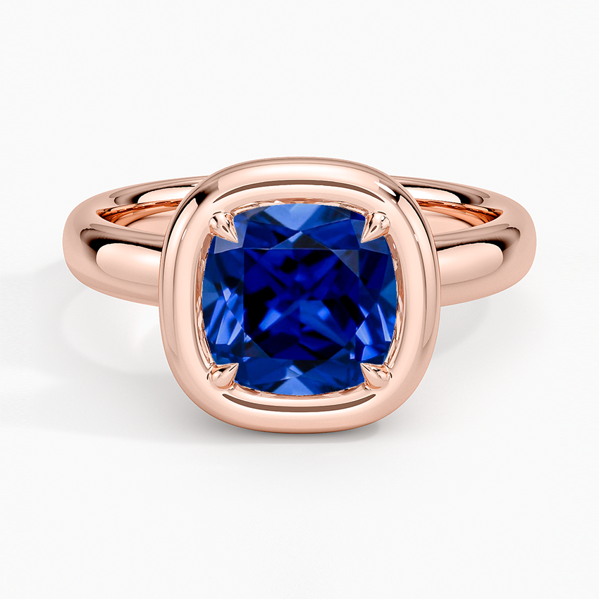 Lab Grown Sapphire Andrea Bezel Prong Ring in 14K Rose Gold | Brilliant ...