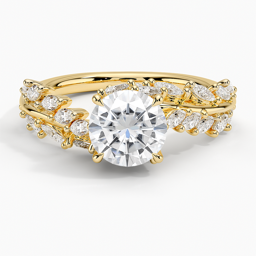 Moissanite Winding Ivy Diamond Ring (3/4 ct. tw.) in 18K Yellow Gold