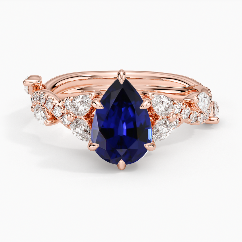 Lab Grown Sapphire Vintage Secret Garden Lab Diamond Ring (2/3 ct. tw ...