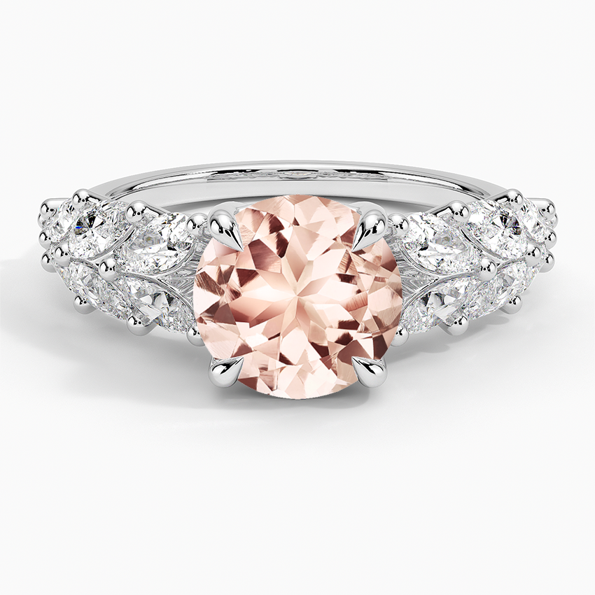 Morganite Colibrí Diamond Ring (1 1/4 ct. tw.) in 18K White Gold