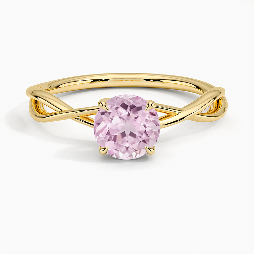 Lab Grown Sapphire Alya Twist Solitaire Ring in 18K Yellow Gold