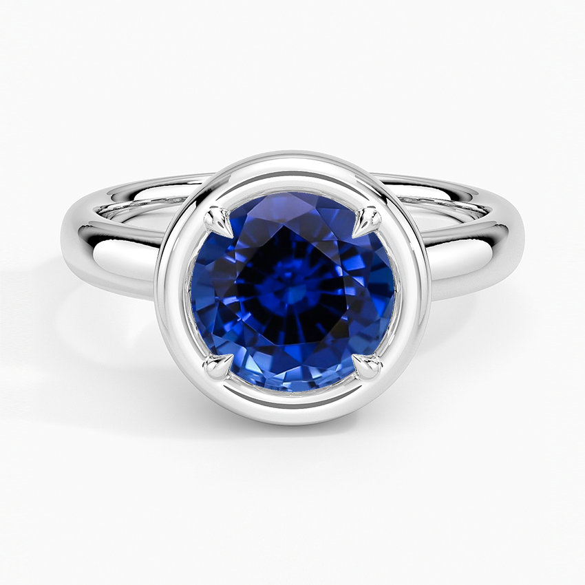 Lab Grown Sapphire Andrea Bezel Prong Ring in Platinum | Brilliant Earth