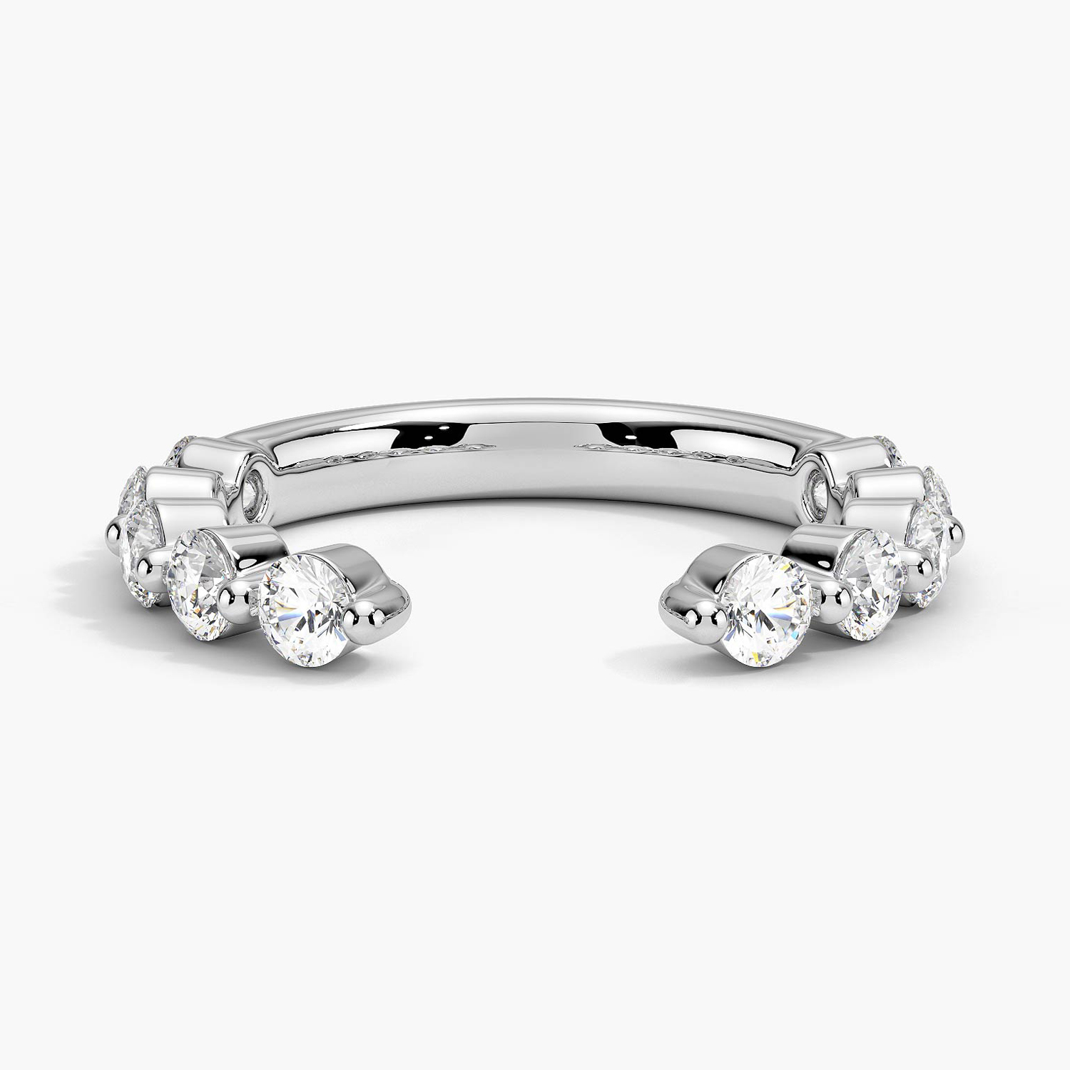 Round Melee Diamond Open Ring | Monaco