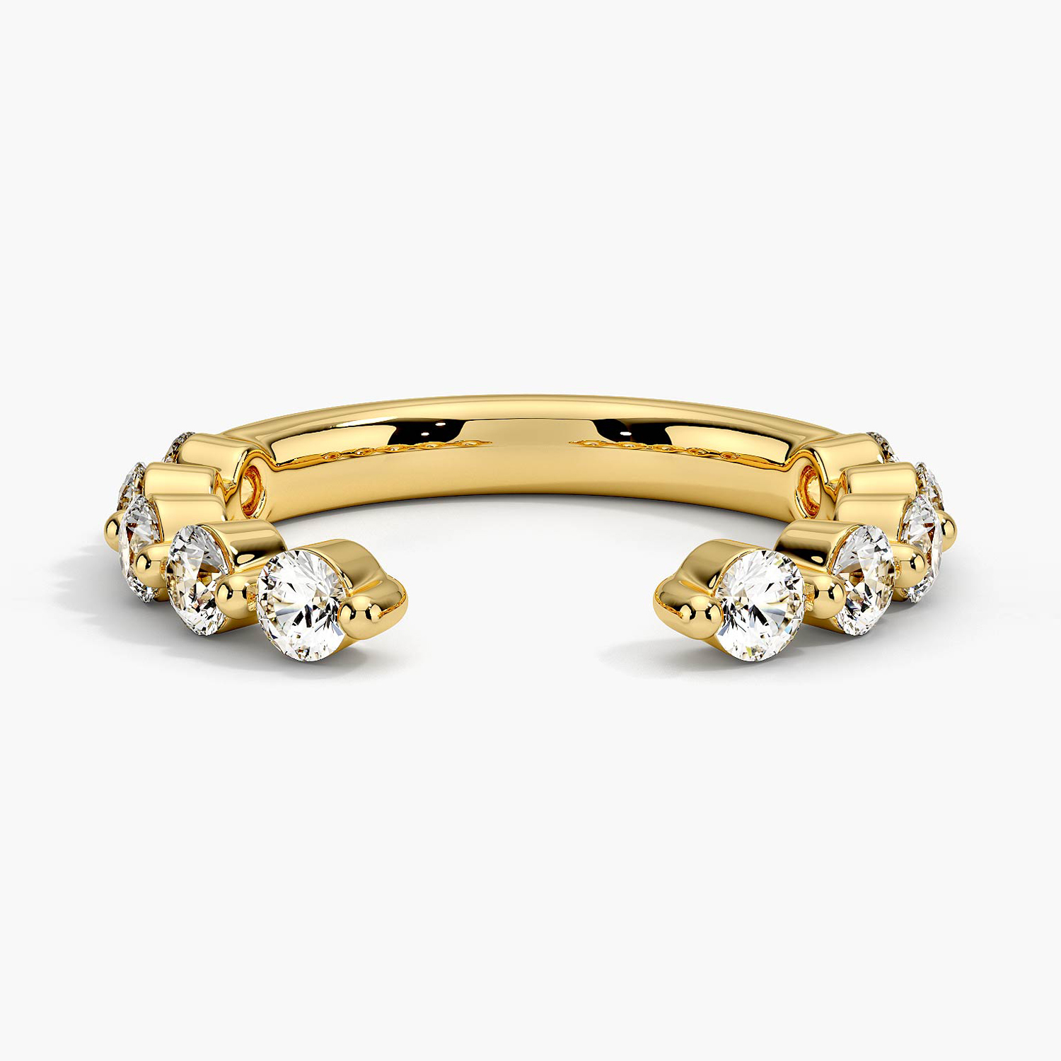 Monaco Diamond Open Ring in 18K Yellow Gold