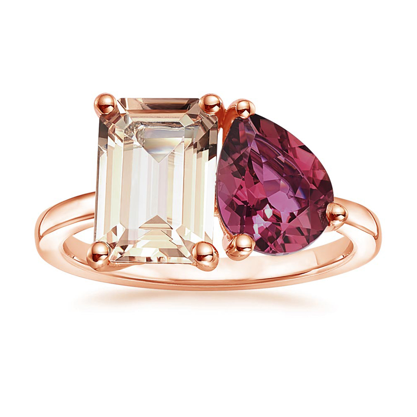 Toi et Moi Morganite and Pink Tourmaline Cocktail Ring - Brilliant Earth