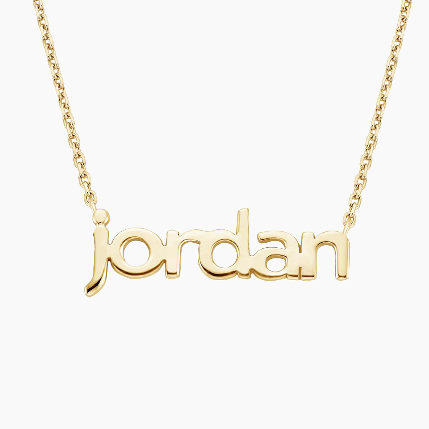 14K Yellow Gold Block Name Necklace - Brilliant Earth