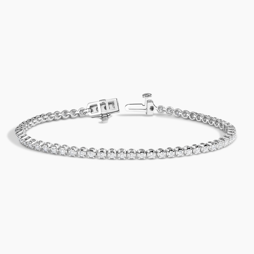18k White Gold Certified Lab Created Diamond Tennis Bracelet 1 Ct Tw