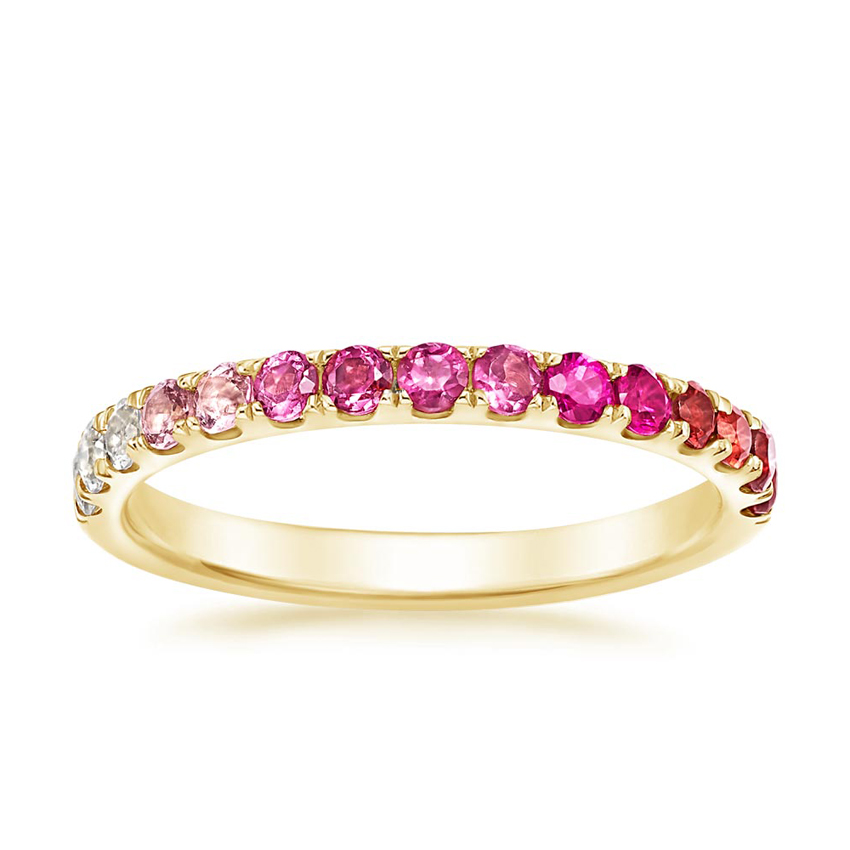 Burgundy Ombre Ring in 18K Yellow Gold