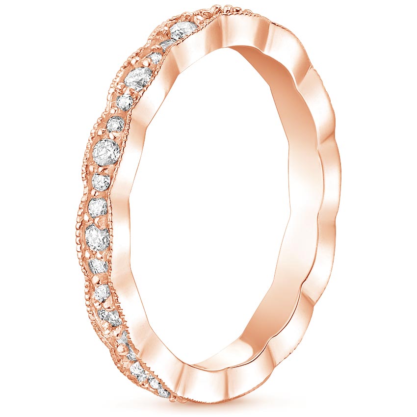 14K Rose Gold Cirrus Diamond Ring with Elowen Eternity Diamond Ring (1/ ...